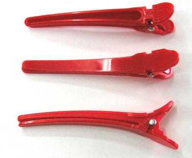 Long Duckbill Clips-Plastic Base/Plastic Top (12/pack)-Deep Red ...